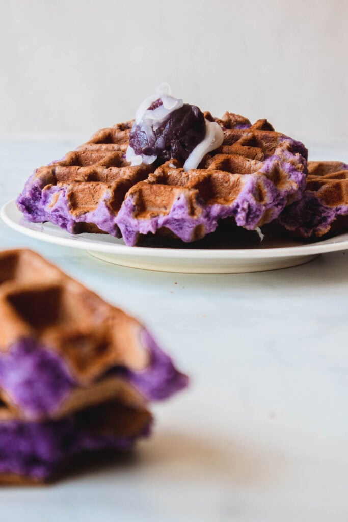 Ube Mochi Waffles